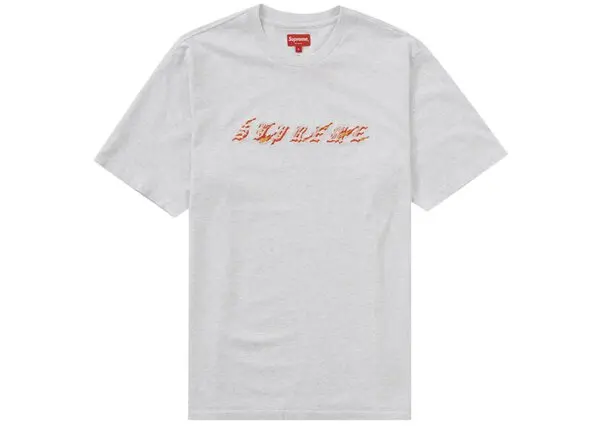 Supreme Flames Short Sleeve Top - Ash Grey