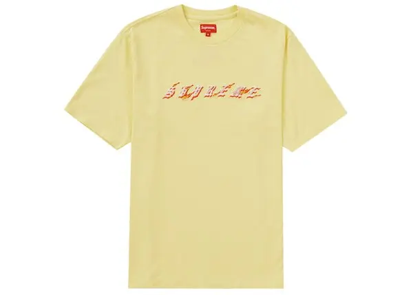 Supreme Flames Short Sleeve Top - Pale Yellow