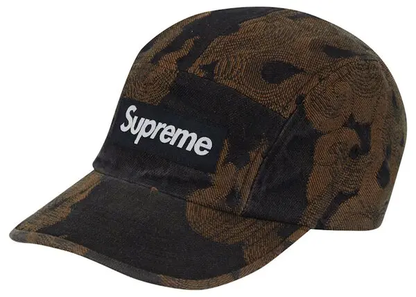 Supreme Flames Jacquard Denim Camp Cap