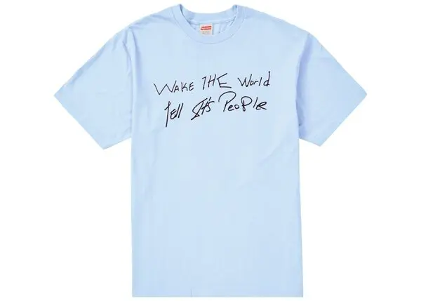 Supreme Buju Banton Wake The World Tee Shirt - Light Blue