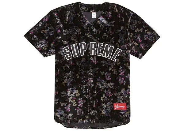 Supreme Floral Baseball Jersey - Black