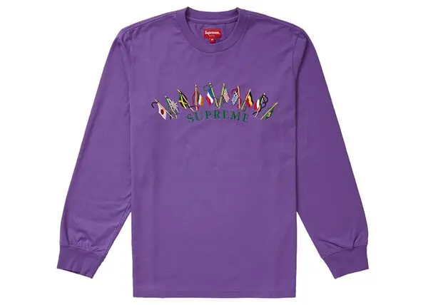 Supreme Flags Long Sleeve Top - Violet