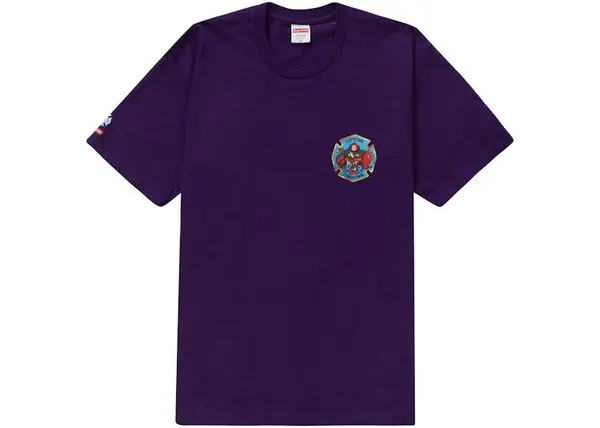 Supreme Fdny Engine 9 Tee Shirt - Purple