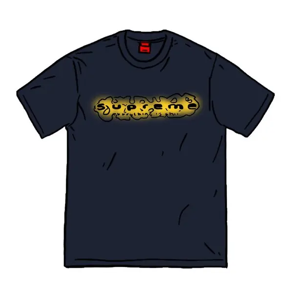 Supreme Everything Is Shit Tee Shirt - Navy Blue