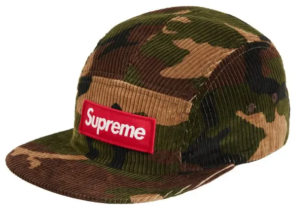 Supreme Camo Corduroy Camp Cap - Woodland Camo