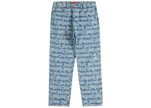 Supreme Fat Tip Jacquard Regular Jean - Blue