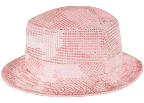 Supreme Camo Grid Velvet Crusher Hat - Pink Camo
