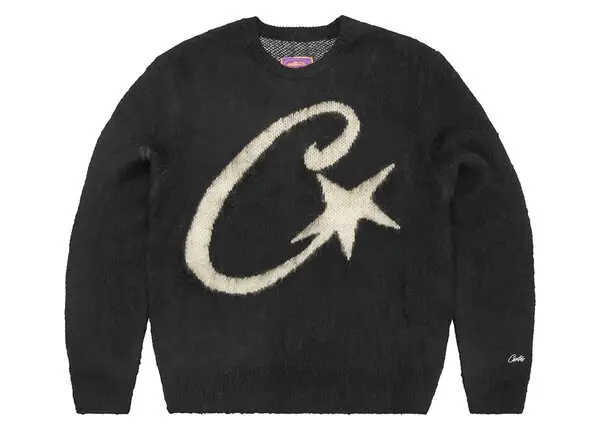 CORTEIZ C Star Mohair Knit Sweater - Black