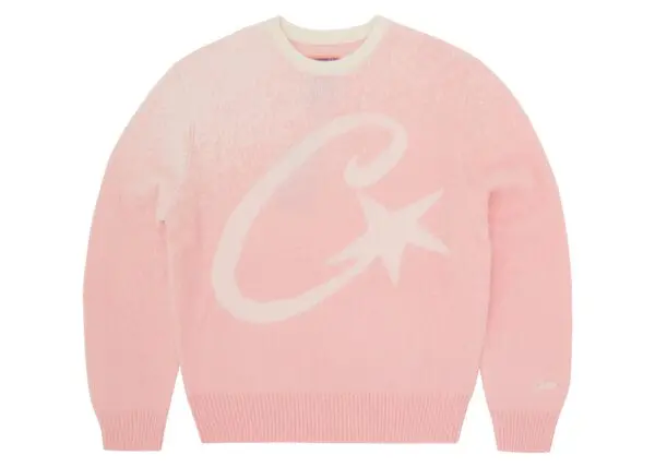 Corteiz C Star Gradient Mohair Knit Sweater Pink Editorialist
