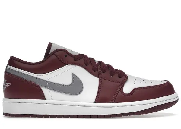 JORDAN 1 Low Sneakers - White/bordeaux/grey