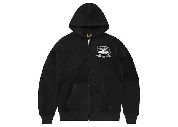 Corteiz Superior V2 Zip-Up Hoodie - Black | Editorialist