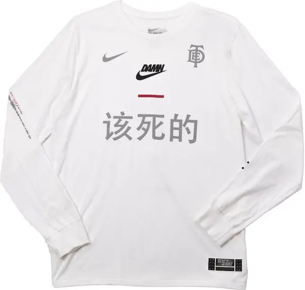 TDE X Nike Swoosh Long Sleeve T-shirt - White