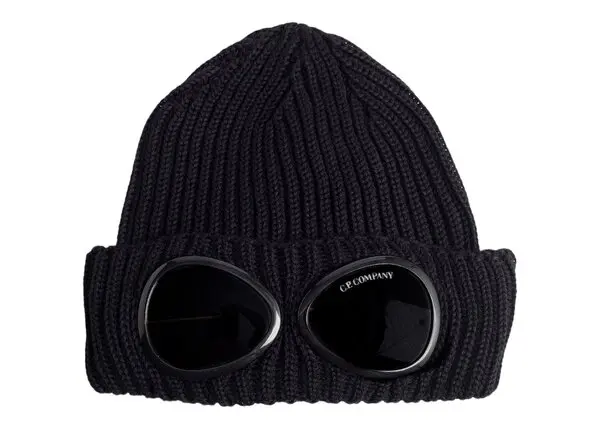 C.P. COMPANY Cotton Goggle Beanie - Black