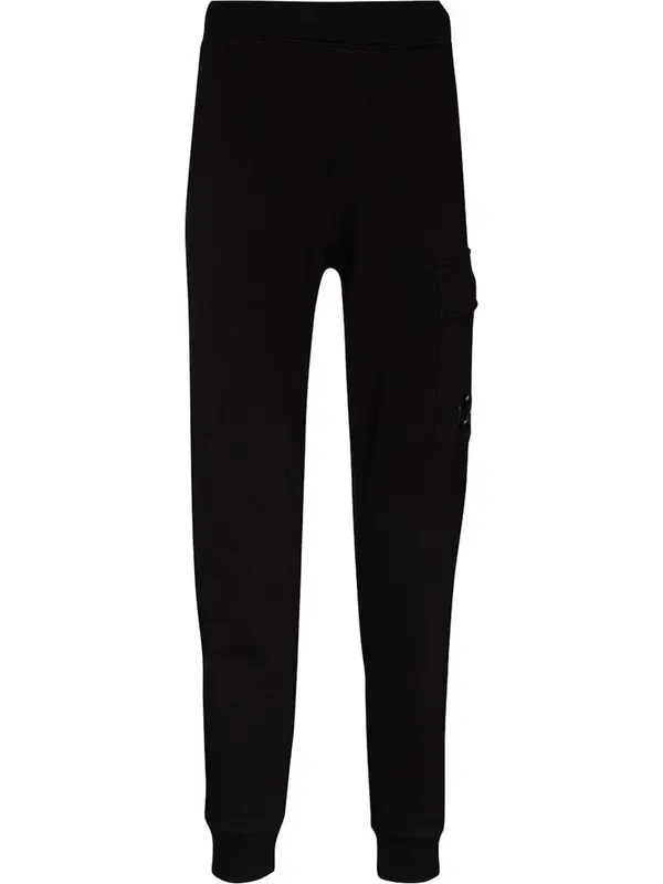 C.P. COMPANY Diagonal Raised Fleece Sweatpants - Black