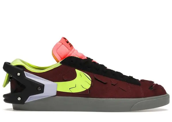 Nike Blazer Low Acronymⓡ Sneakers - Night Maroon/lemon Venom/black
