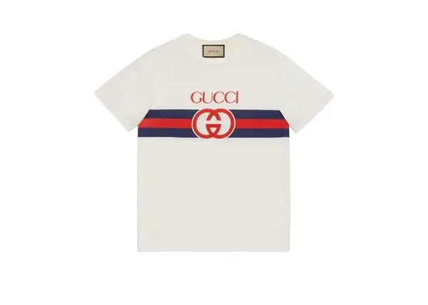Gucci Interlocking G Cotton Tshirtin - White/multi
