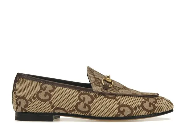 Gucci Jordaan Gg Canvas Loafer - Beige/ebony/gold
