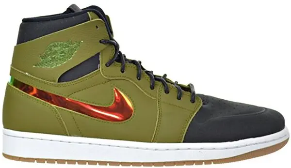 JORDAN 1 Retro High Nouveau Sneakers - Militia Green/hyper Orange/black