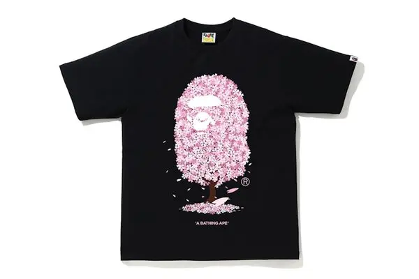 A BATHING APE Sakura Tree Tee Shirt - Black