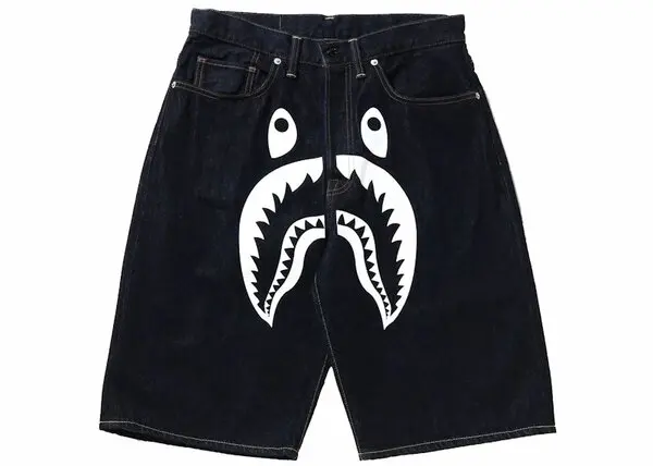 BAPE Shark Denim Shorts - Indigo