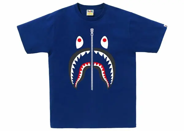 A BATHING APE Shark Tee Shirt - Dark Blue