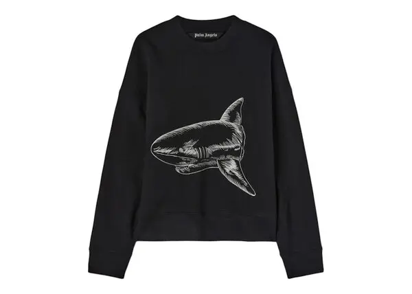 Palm Angels Split Shark Sweatshirt - Black/off White