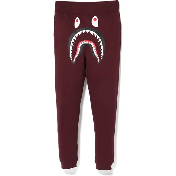 A BATHING APE Shark Slim Sweat Pants - Burgundy/green