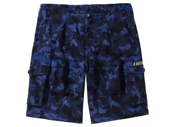 BAPE Camo Pocket Wide Fit Shorts - Navy Blue