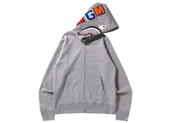 A BATHING APE Shark Full Zip Hoodie - Gray