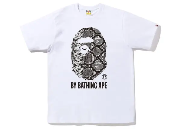 A BATHING APE Snake Bathing Ape Tee Shirt - White Grey