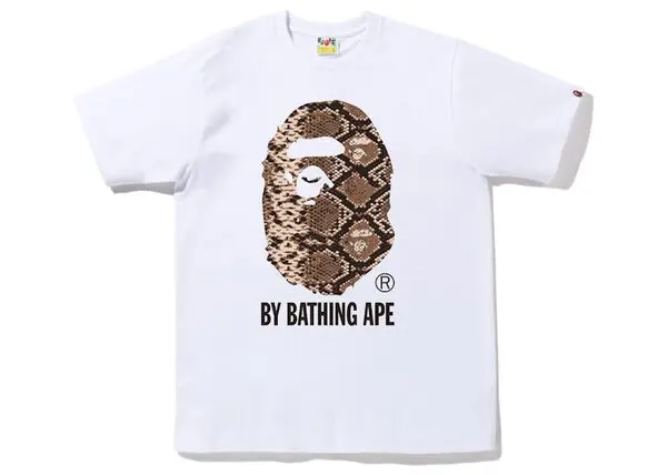 A BATHING APE Snake Bathing Ape Tee Shirt - White Beige