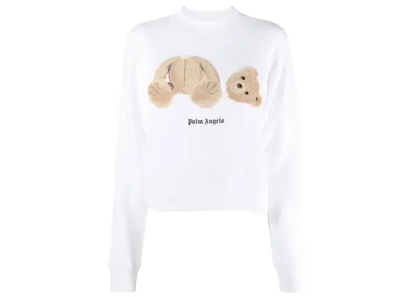 Palm Angels Teddy Bear-print Hoodie - White