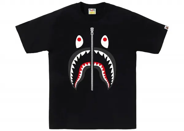 A BATHING APE Shark Tee Shirt - Black