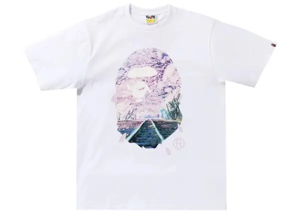 A BATHING APE Sakura Photo Ape Head Tee Shirt - White