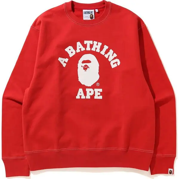 A BATHING APE Relaxed Classic College Crewneck Sweatshirt