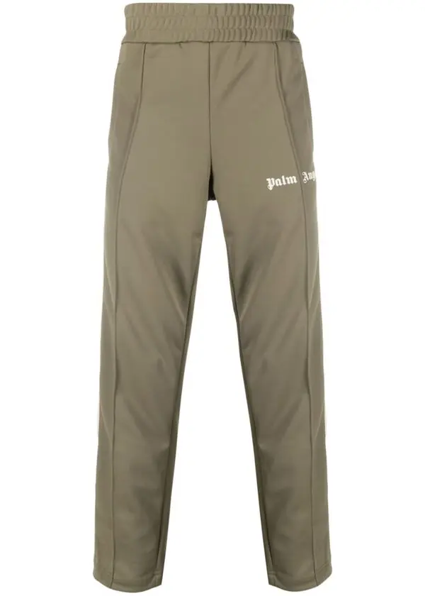 Palm Angels Side Stripe Slim Fit Track Pants - Military Off White