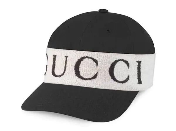 Gucci Logo Band Baseball Cap - Black/white