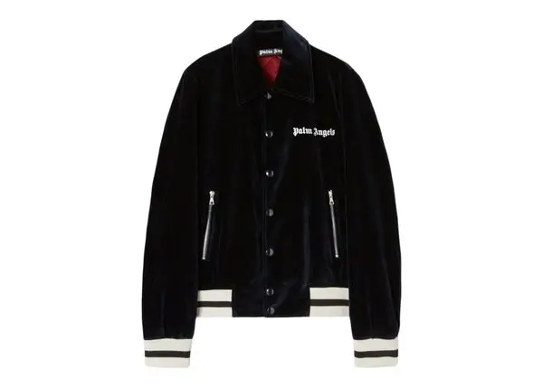 Palm Angels Sunday Baseball Jacket - Indigo/off White