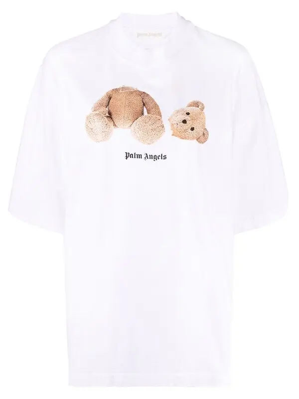 Palm Angels Bear Loose T-shirt - White/brown