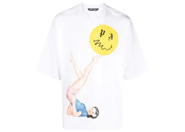 Palm Angels Pin Up Graphic Cotton T-shirt - White