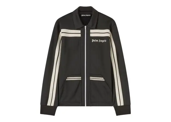 Palm Angels Shirt Collar Track Jacket - Black/off White