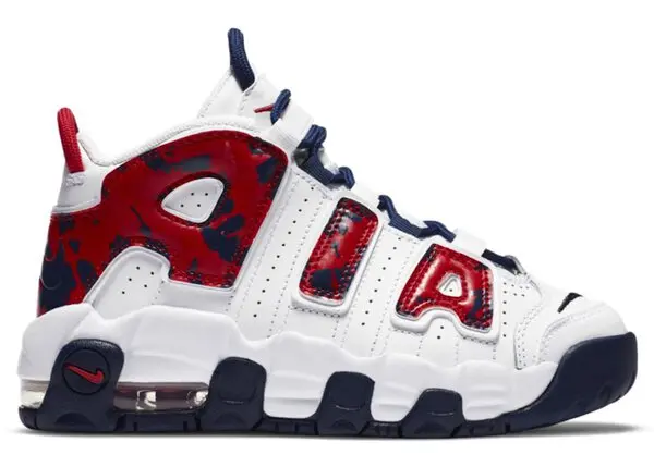 Nike Air More Uptempo Sneakers - White/blue Void/university Red