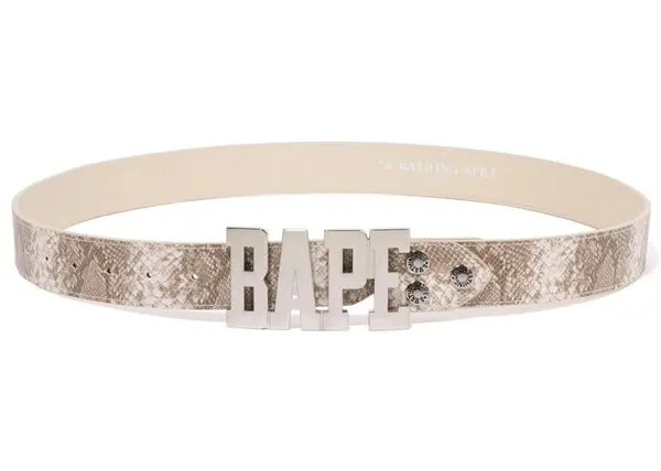 A BATHING APE Embossed Snake Belt - Beige