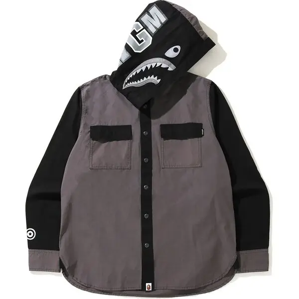 A BATHING APE Shark Hoodie Shirt - Black