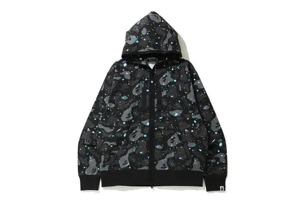 A BATHING APE Relaxed Space Camo Full Zip Hoodie