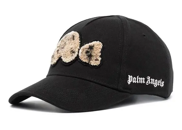 Palm Angels Spray Bear Cap - Black Beige