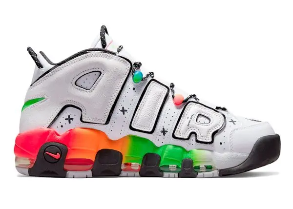 Nike More Uptempo Ghost Sneakers - White/blue/orange