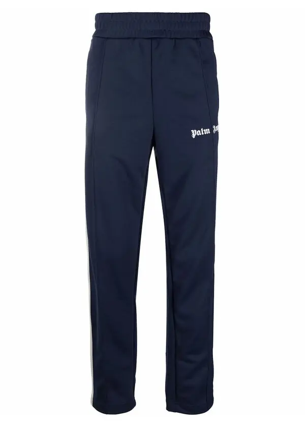 Palm Angels Side Stripe Straight Leg Track Pants - Fw 21 Navy Blue White