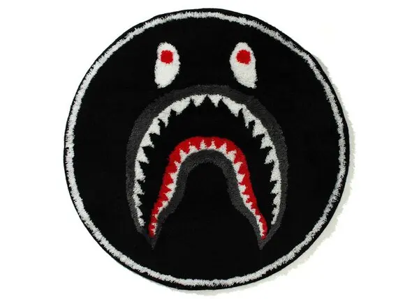 A BATHING APE Shark Rug Mat - Black