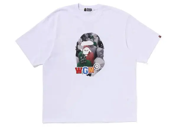 A BATHING APE Shark Seijin Photo Print Relaxed Fit Tee Shirt - White